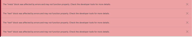 The Block was Affected by Errors and may not Function Properly - Masters of custom WordPress and ...